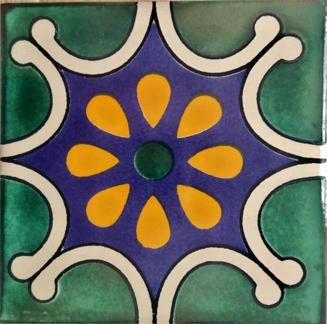 20 Tiles 6x6 Inches Mexican Ceramic Hand Made Mosaic Art #G-027 - Etsy