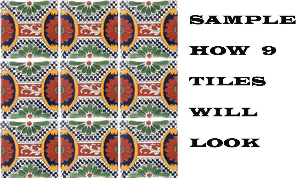 C046 Mexican Ceramic 4x4 Inch Hand Made Tile - Etsy