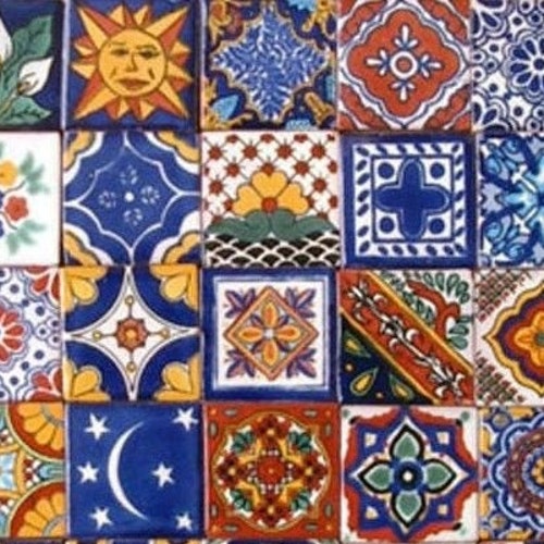 50 Assorted Mexican Ceramic 4x4 Inch Hand Made Tiles - Etsy