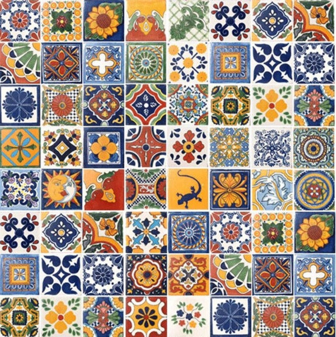 40 Tiles 6x6 Inches Assorted Mexican Ceramic Hand Made Talavera #001 - Etsy