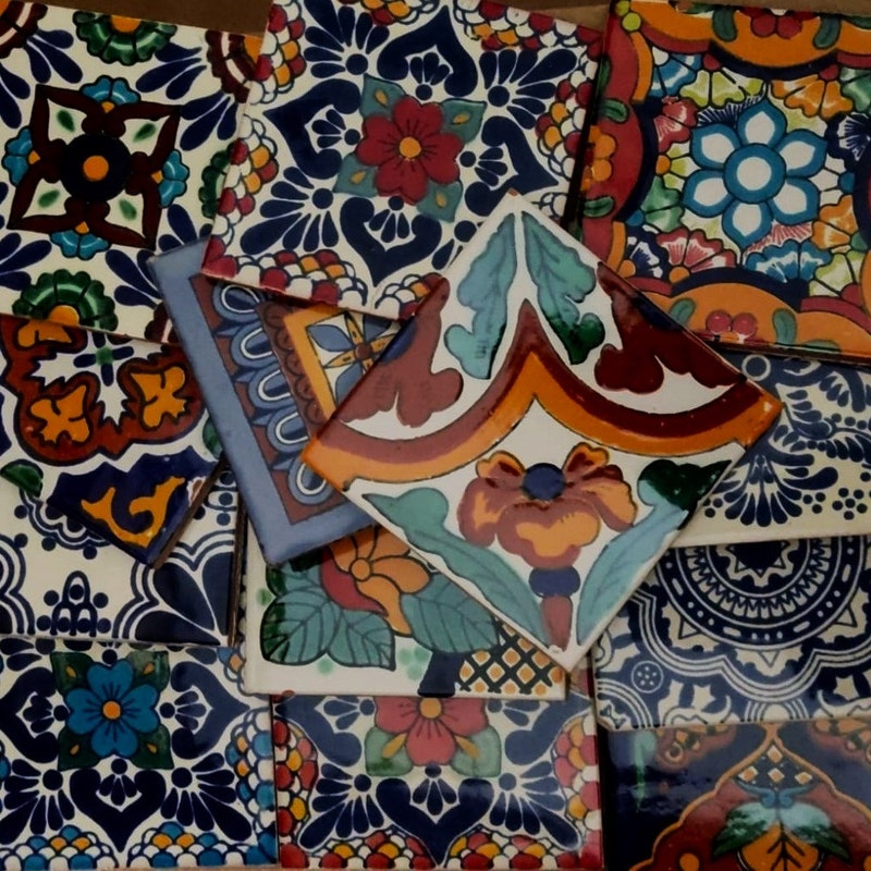 Mexican Mosaic Tile Rug - Etsy