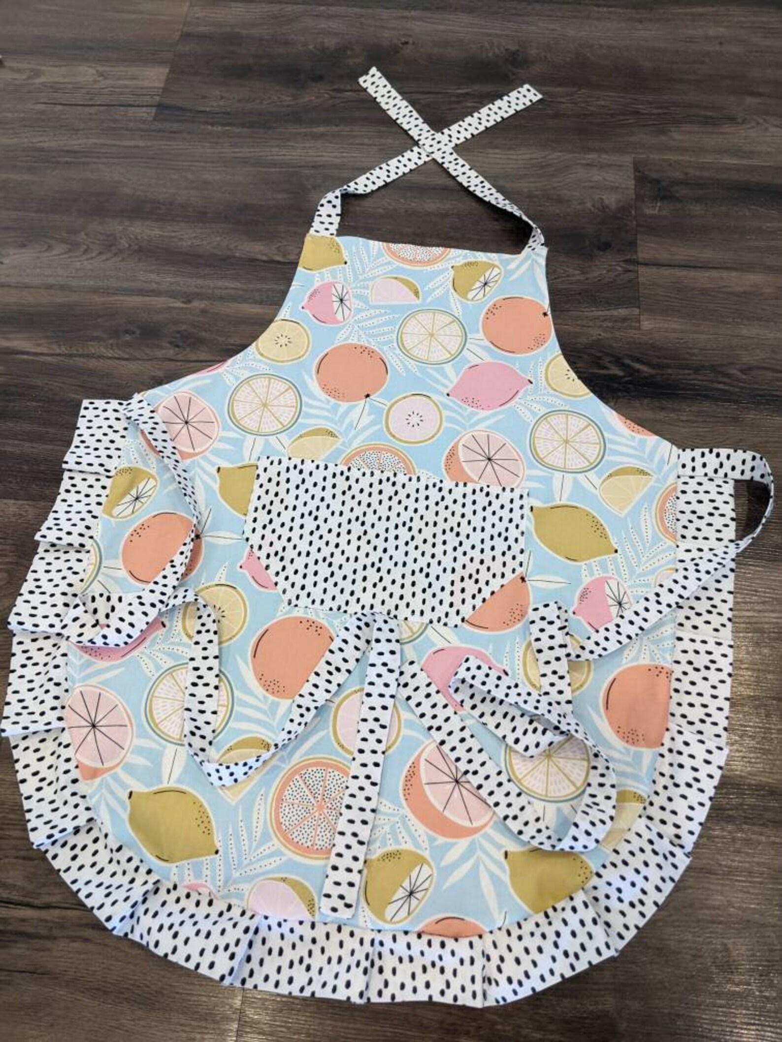 Adult Apron. Woman's Apron. Pastel Citrus and Fruit With | Etsy