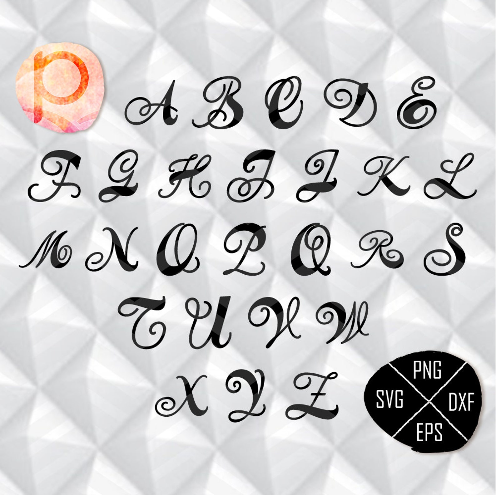 Single Letter Designs Alphabet