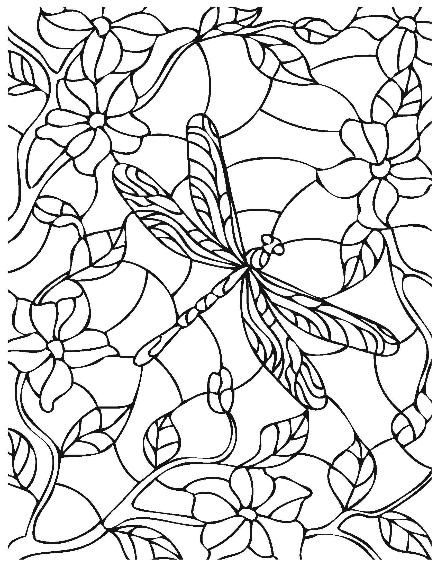 Nature Stain Glass Coloring Pages - Set of 10 - Digital Download - Etsy