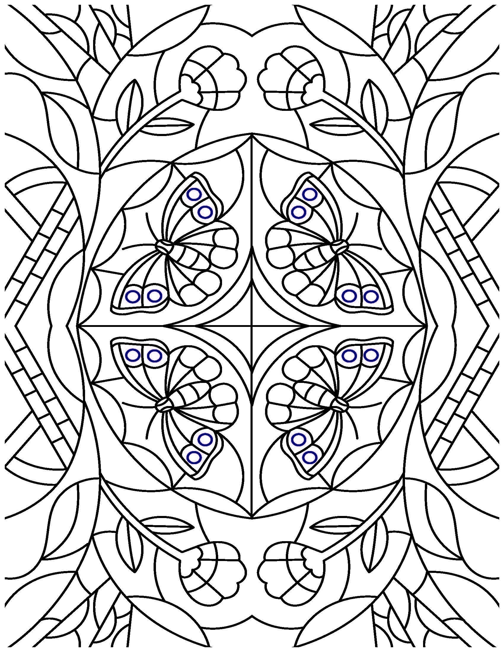 Nature Stain Glass Coloring Pages - Set of 10 - Digital Download - Etsy