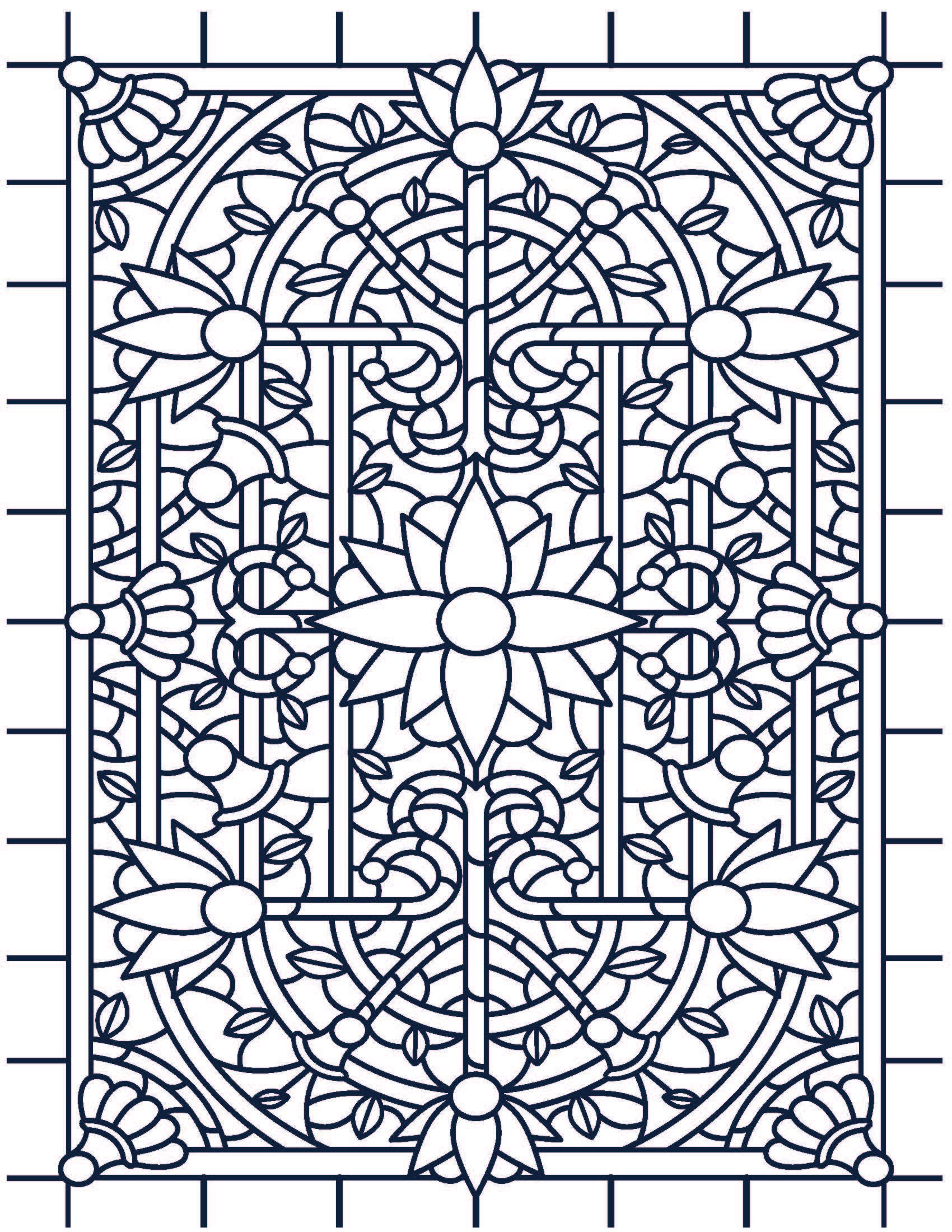 Nature Stain Glass Coloring Pages - Set of 10 - Digital Download - Etsy