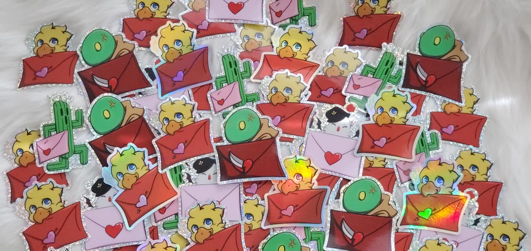 Final Fantasy Mascot Love Letter Stickers Chocobo Moogle Cactuar ...