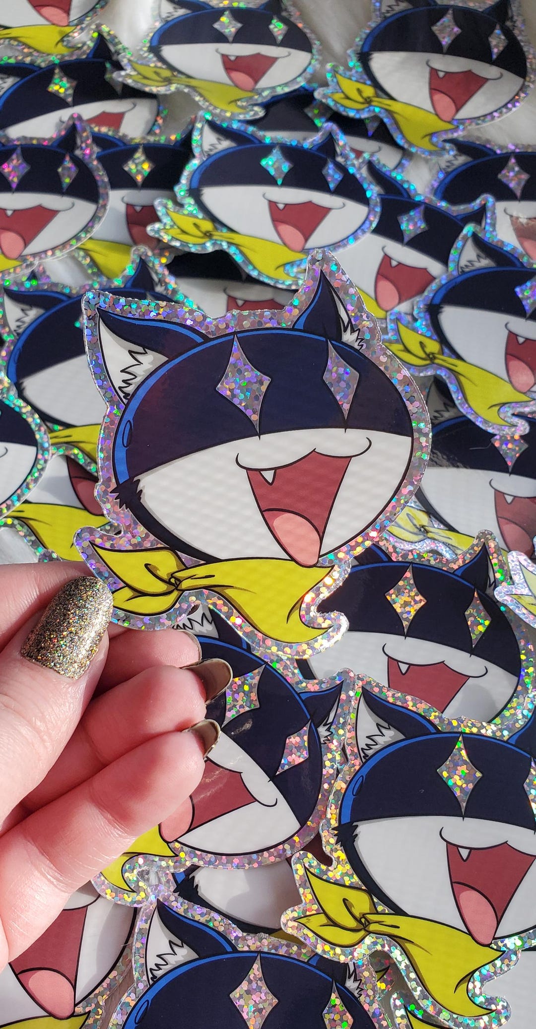 Persona 5 P5 Morgana Mona Treasure Eyes Glitter Cat Sticker - Etsy