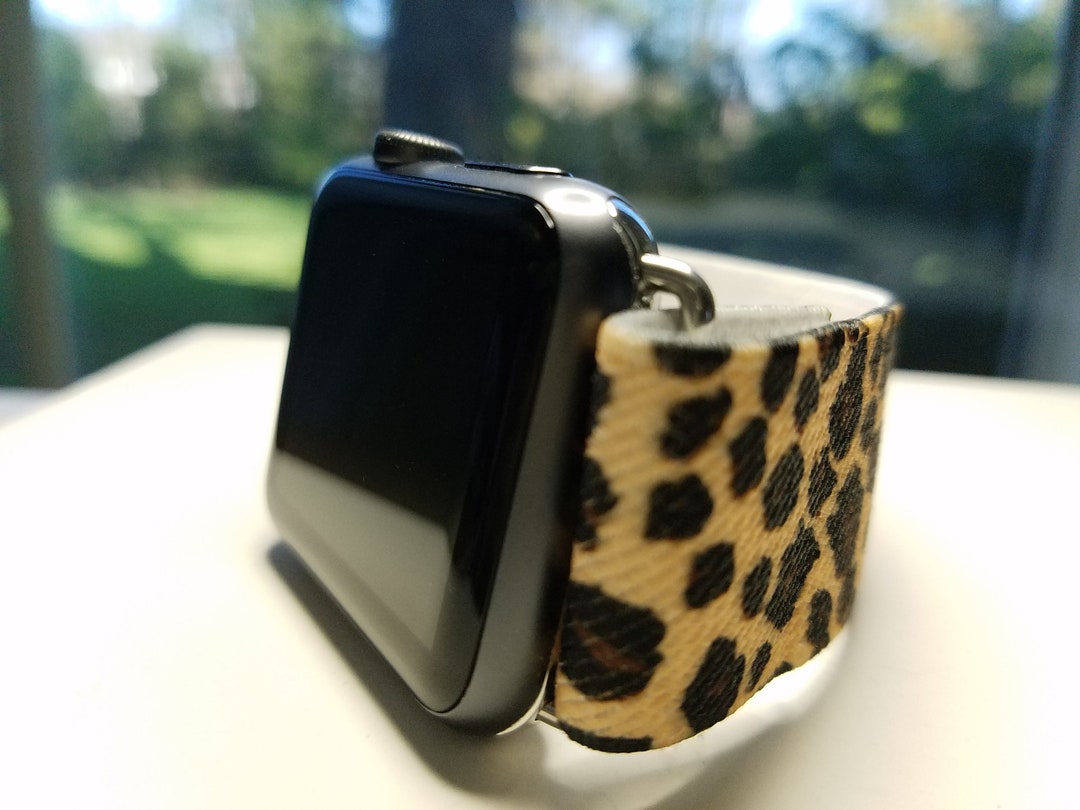 Apple Watch Band Elastic Leopard Print Apple Watch Band 38 - Etsy