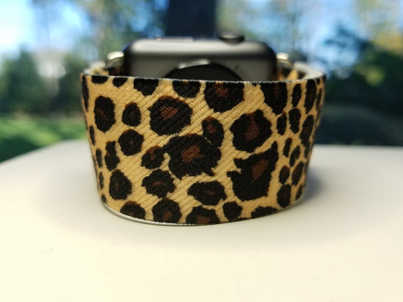 Apple Watch Band Elastic Leopard Print Apple Watch Band 38 | Etsy
