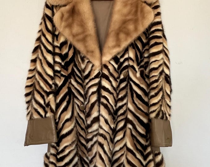 Vintage 1970’s Genuine Mink Fur Chevron Coat Mob Wife - Etsy