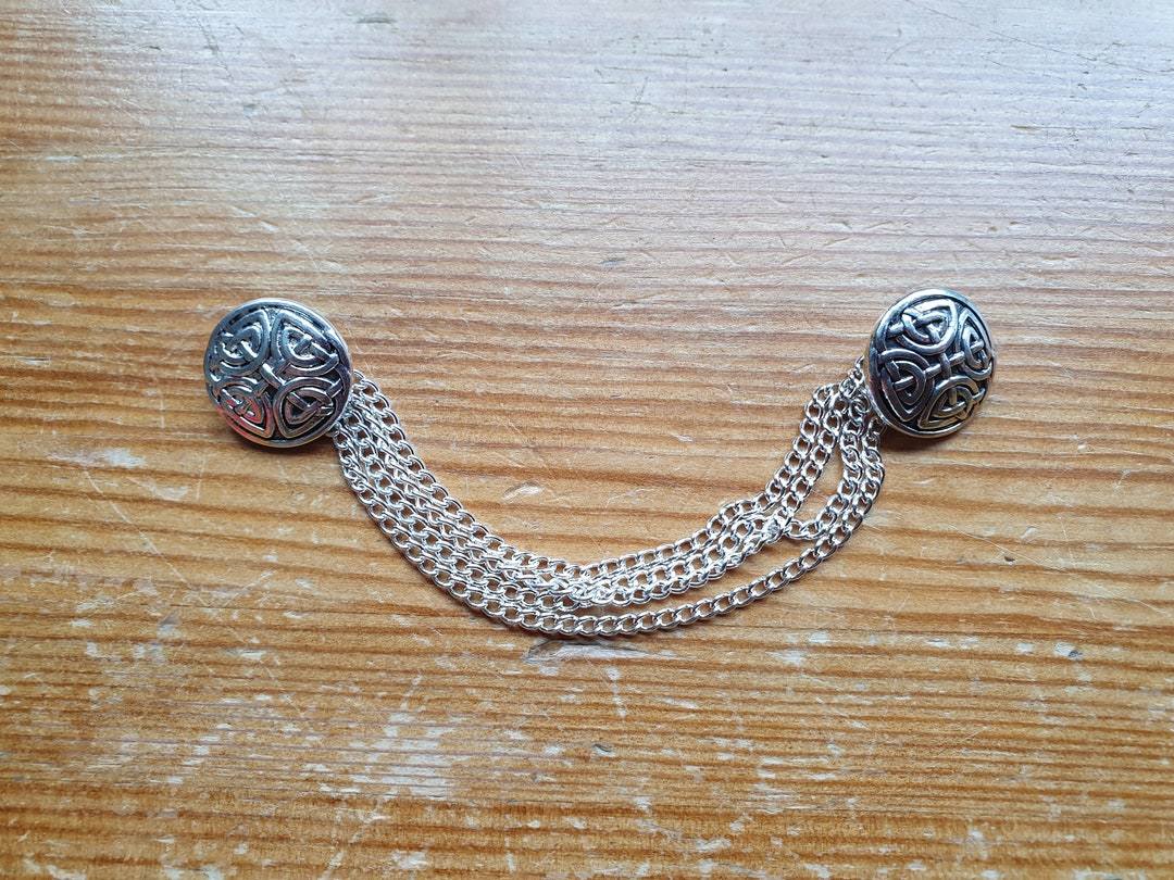 Celtic, Cloak Closure, Silver Coloured 18 Mm Metal Shank Button and ...