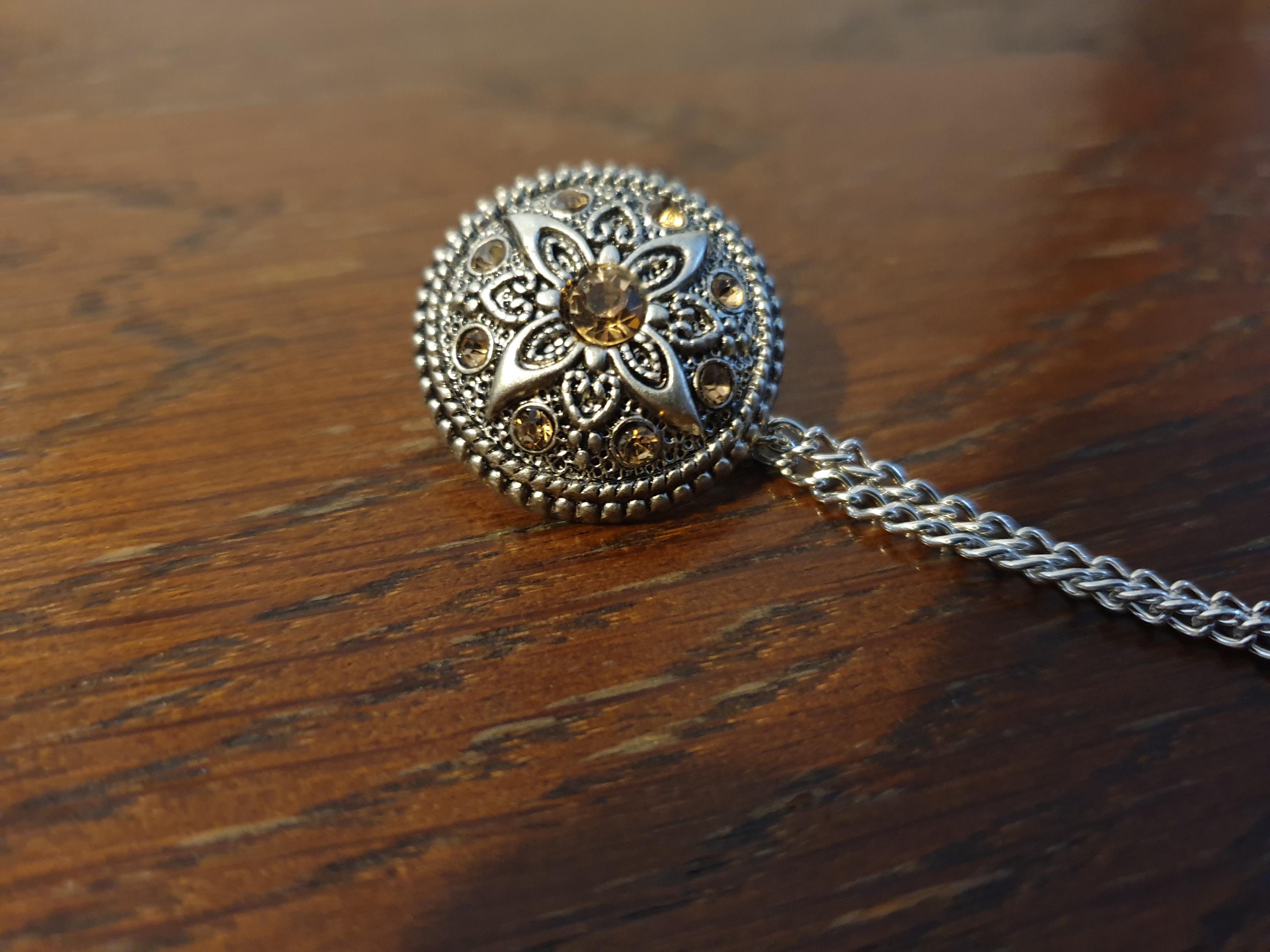 Cloak Clasp,cloak Fastener, Antique Silver and Amber Gemstone, 20mm ...