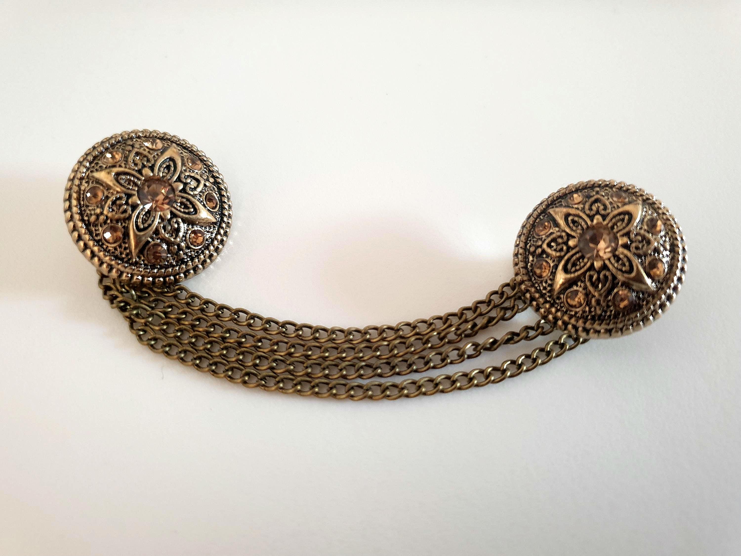 Celtic Antique Gold Coloured Cloak Fastening, 20 Mm Resin Shank Buttons ...