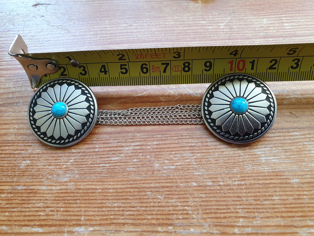 Celtic Cloak Fastening, Silver 33mm Metal Shank Buttons and 90mm Double ...