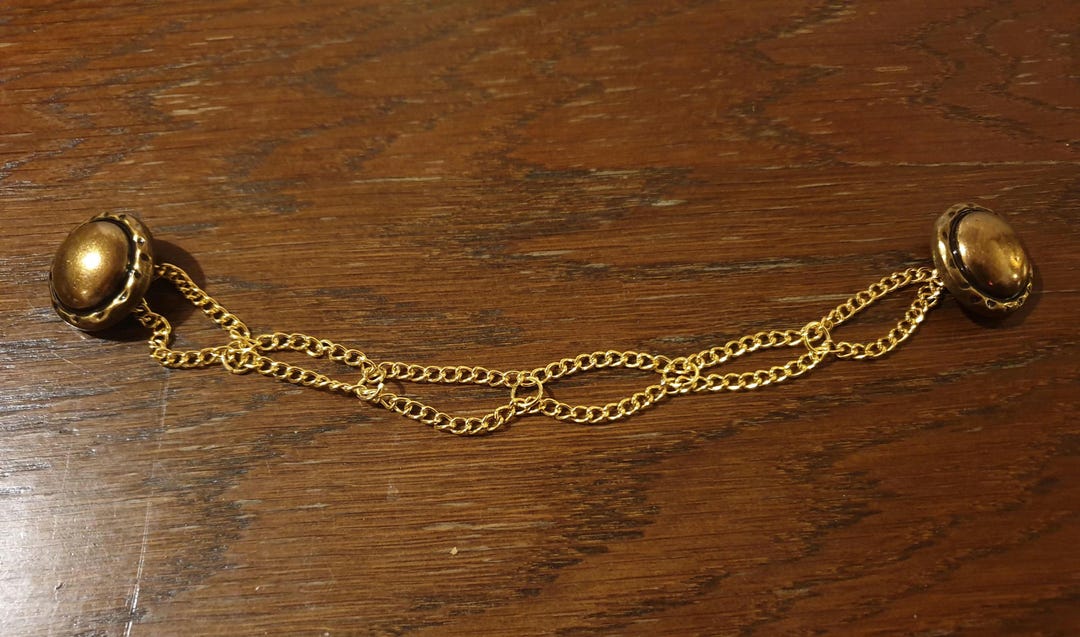 Celtic Antique Brass Coloured Cloak Closure, With Gold Plated Chain ...