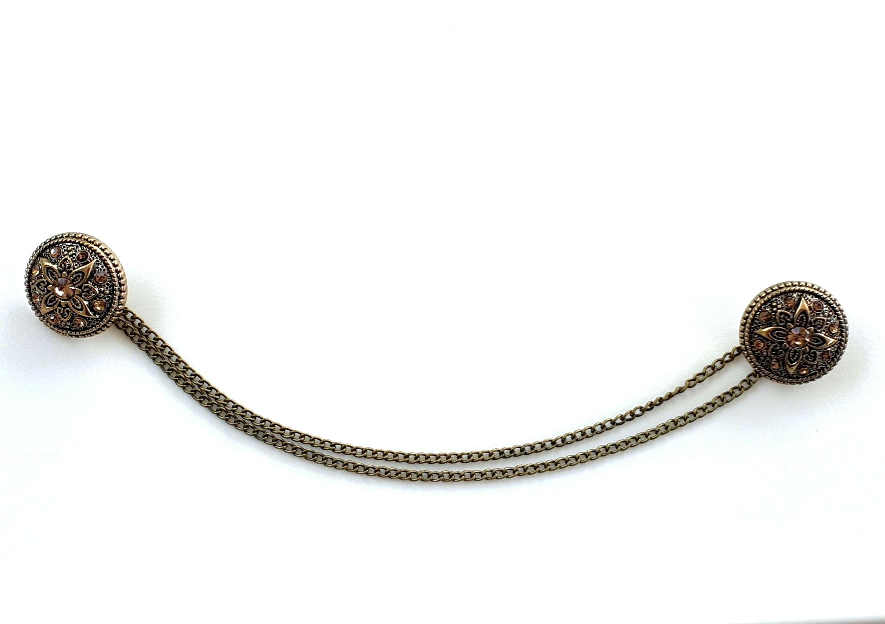 Celtic Antique Gold Coloured Cloak Fastening, 20 Mm Resin Shank Buttons ...