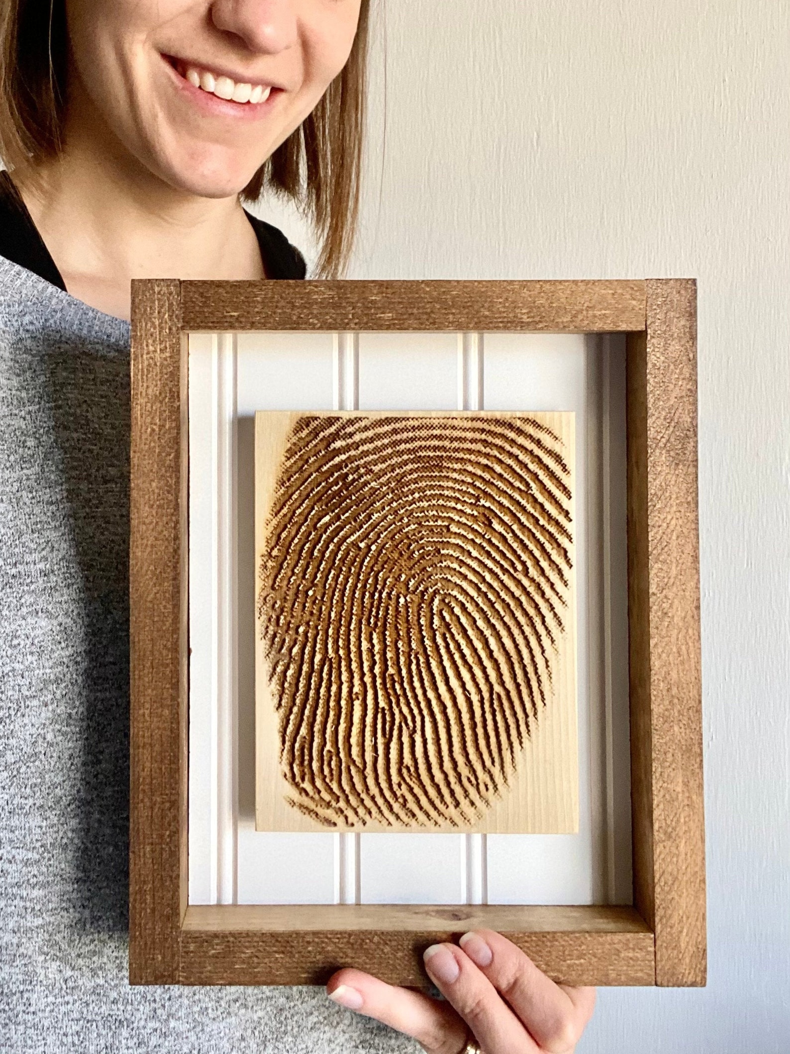Custom Fingerprint Wood Sign, Fingerprint Art, in Memory Of, Memorial ...