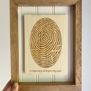 Custom Fingerprint Wood Sign, Fingerprint Art, in Memory Of, Memorial ...