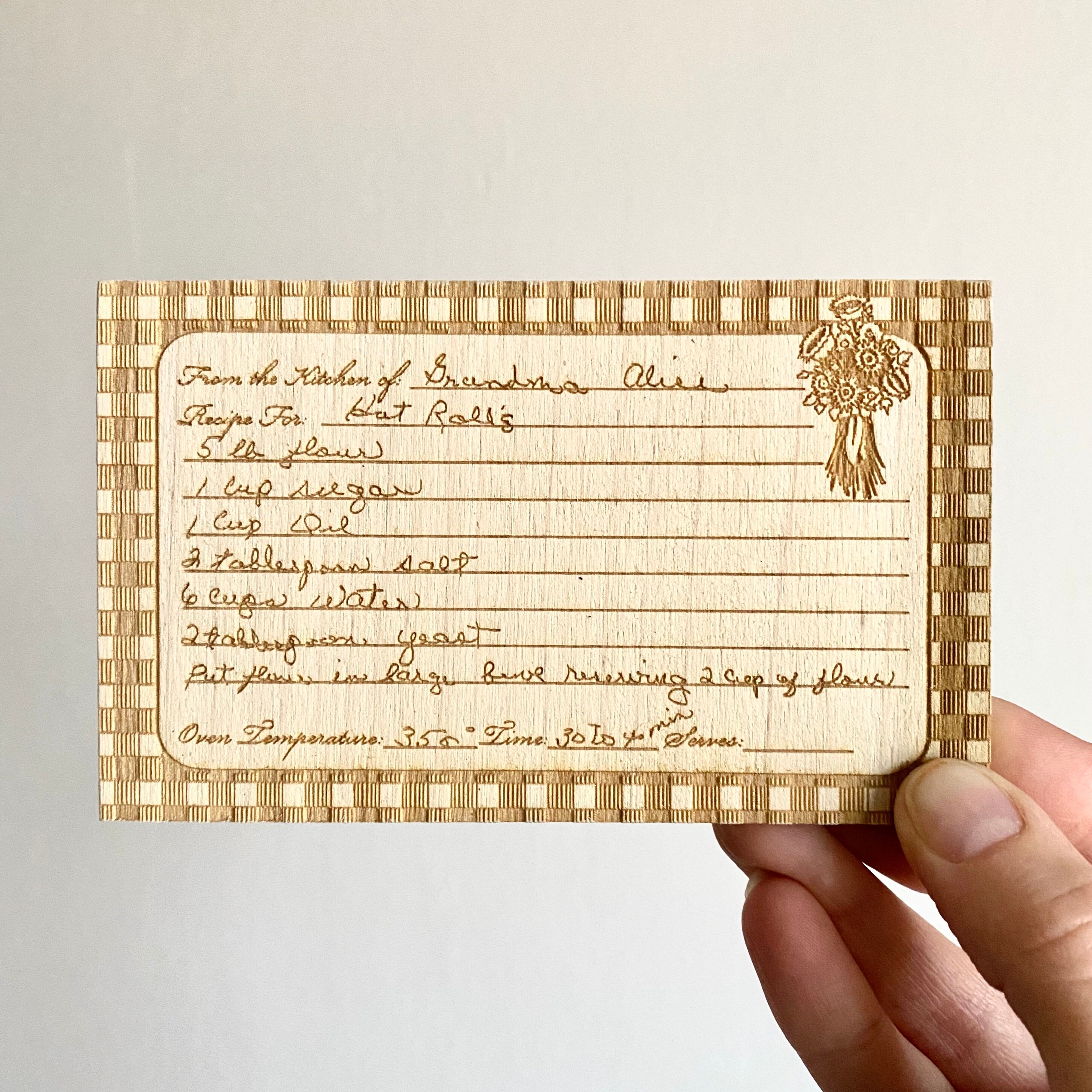 Custom Wood Recipe Card Personalized Handwriting Gift Unique - Etsy
