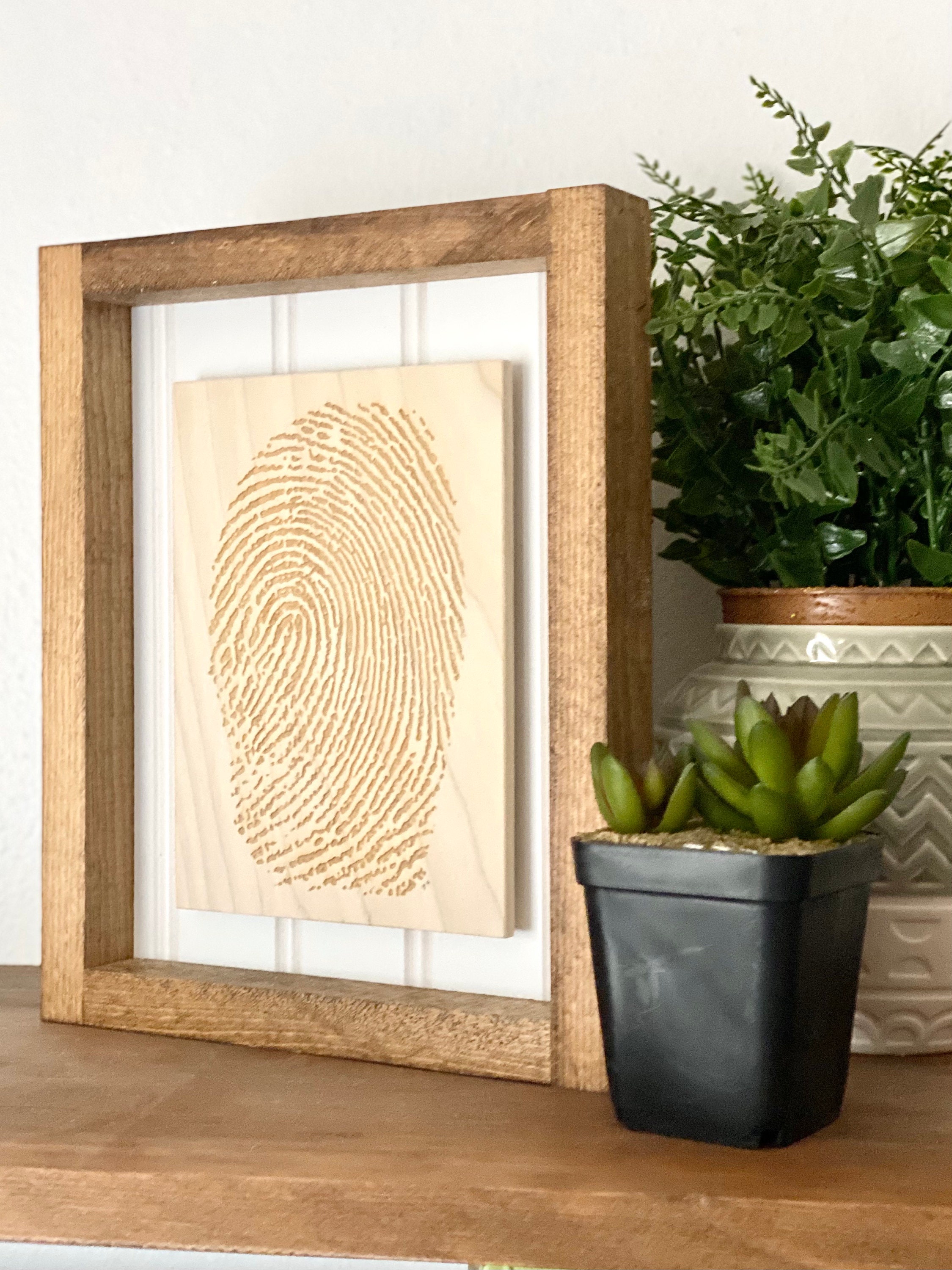 Custom Fingerprint Wood Sign Fingerprint Art in Memory Of | Etsy