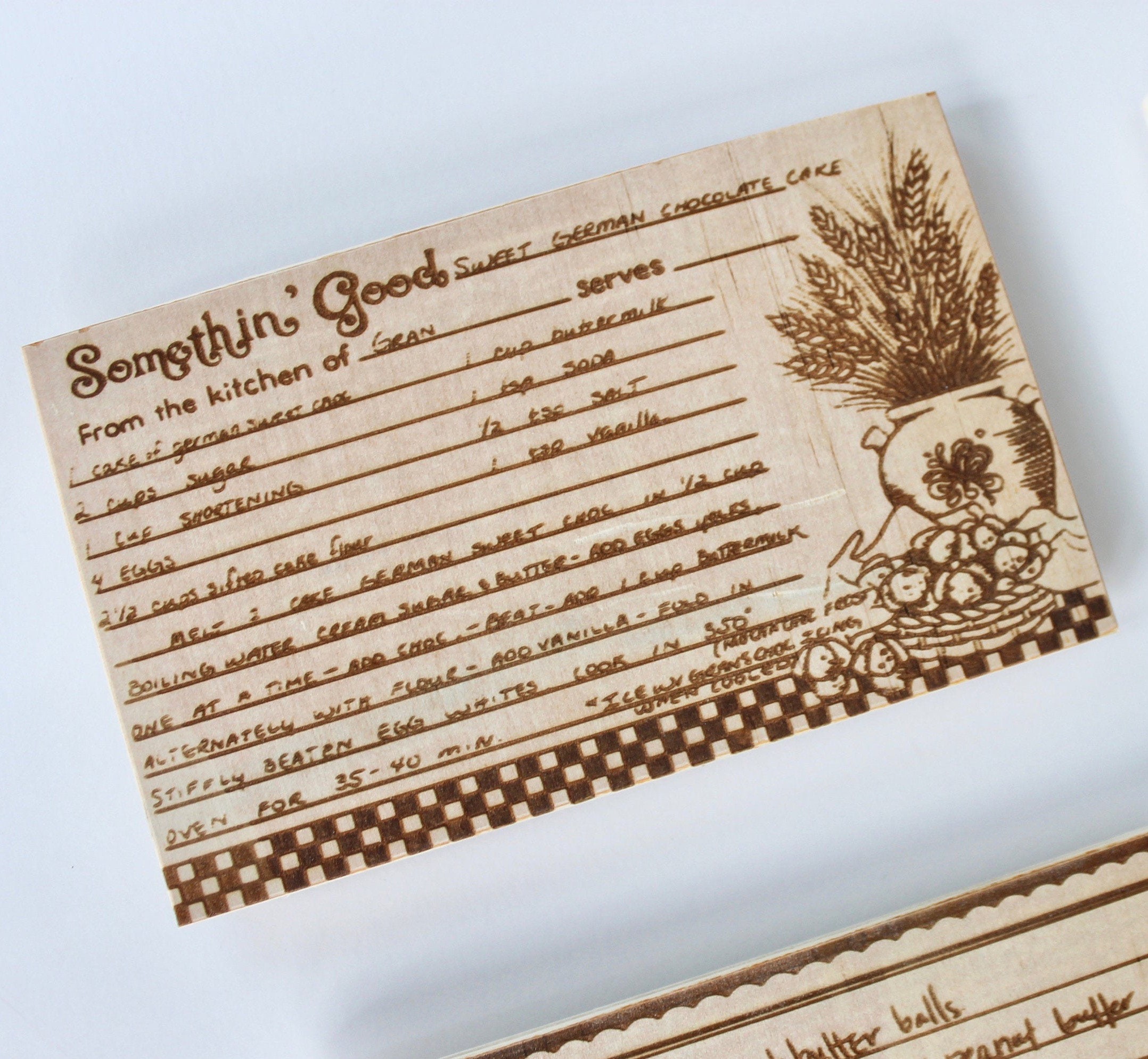 Custom Wood Recipe Card Personalized Handwriting Gift Unique - Etsy
