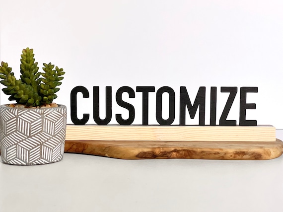 Custom Tabletop or Desktop Sign Modern Typography Sign | Etsy
