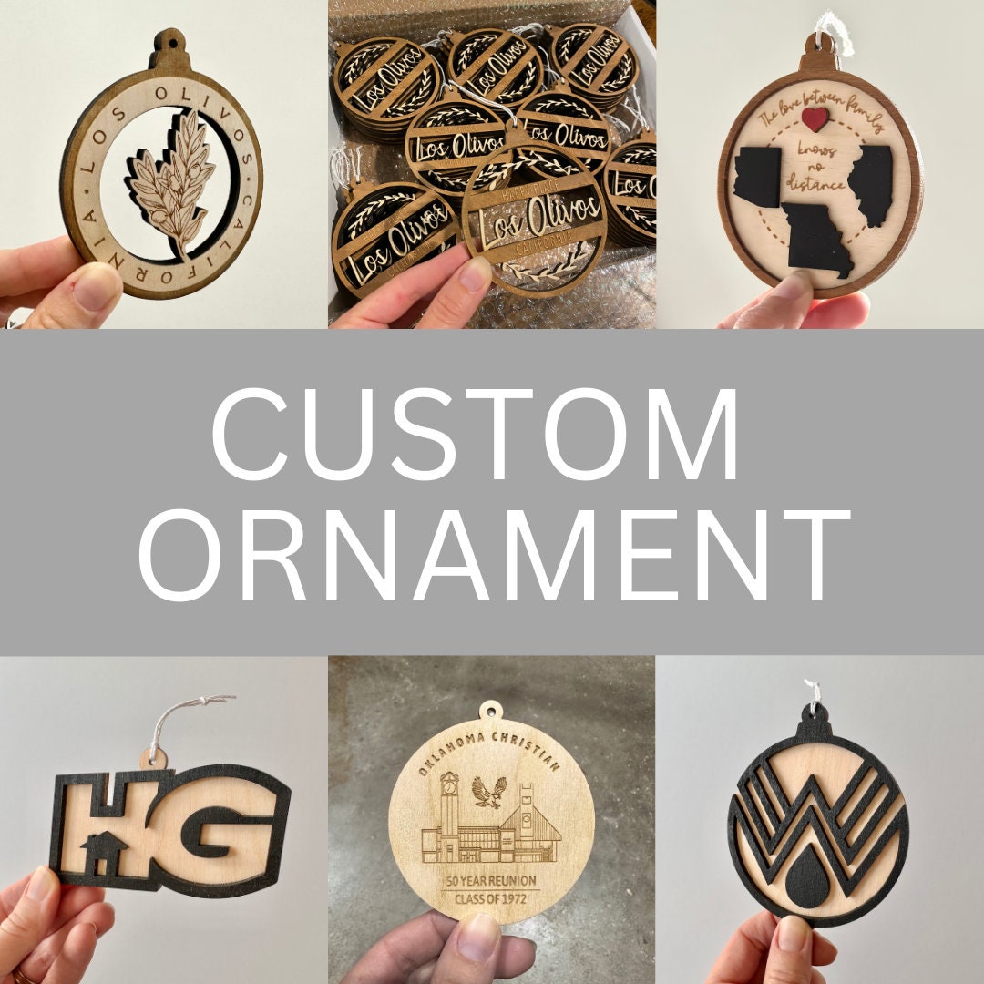 Custom Ornament, Business Logo Ornament, Family Gift or Keepsake, Gift ...