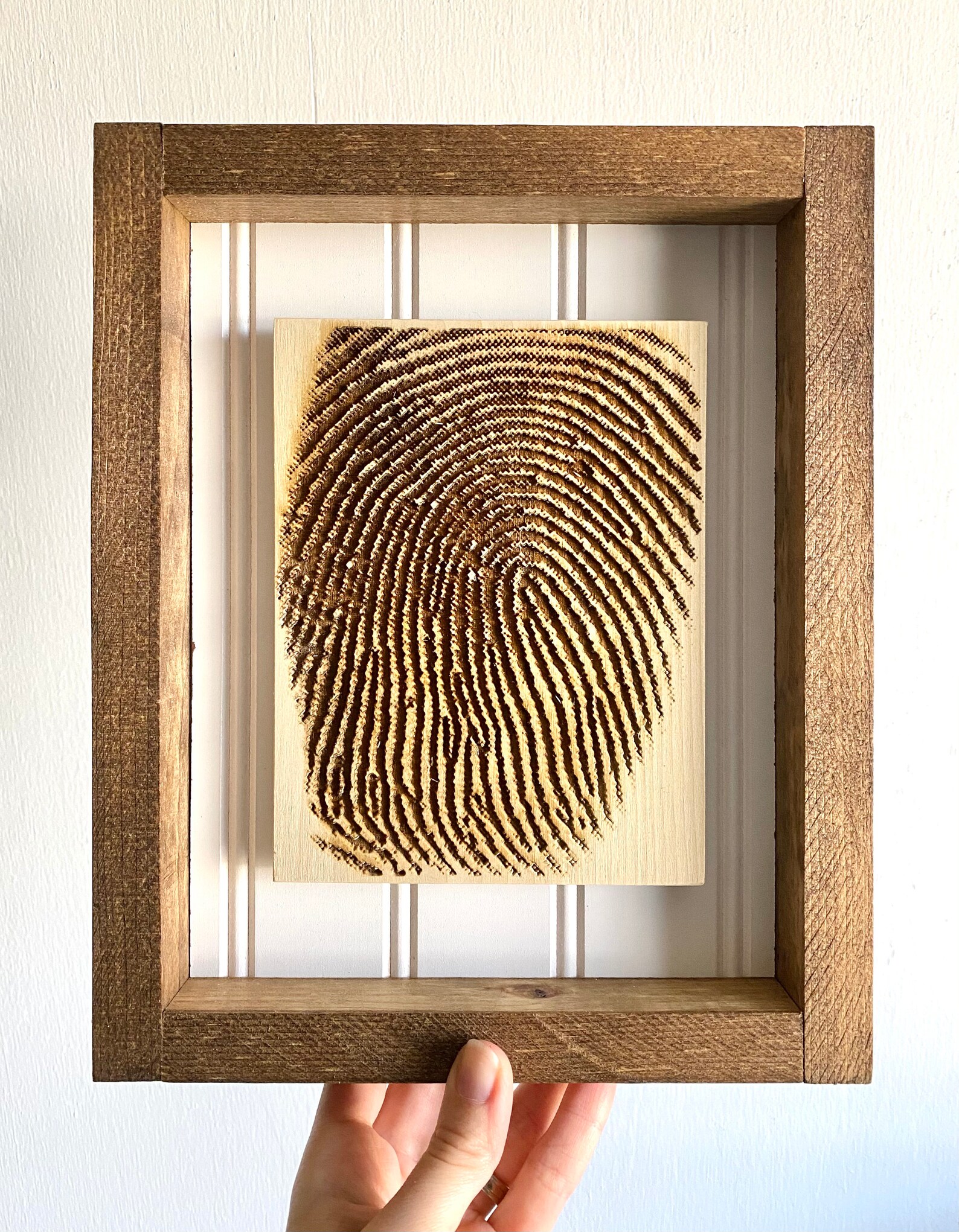Custom Fingerprint Wood Sign, Fingerprint Art, in Memory Of, Memorial ...