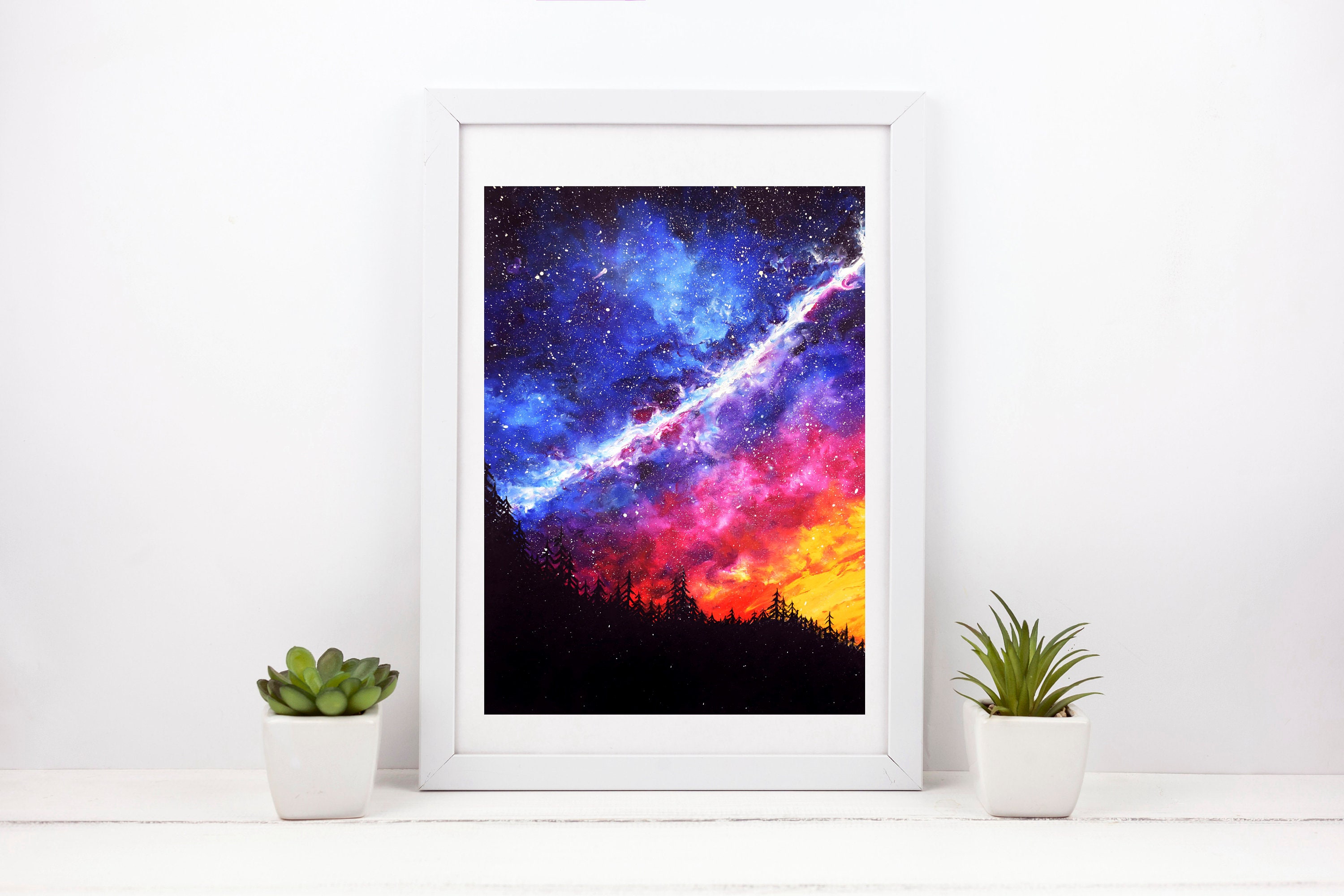 Galaxy Print Milky Way Painting Galaxy Art Starry Sky - Etsy Singapore