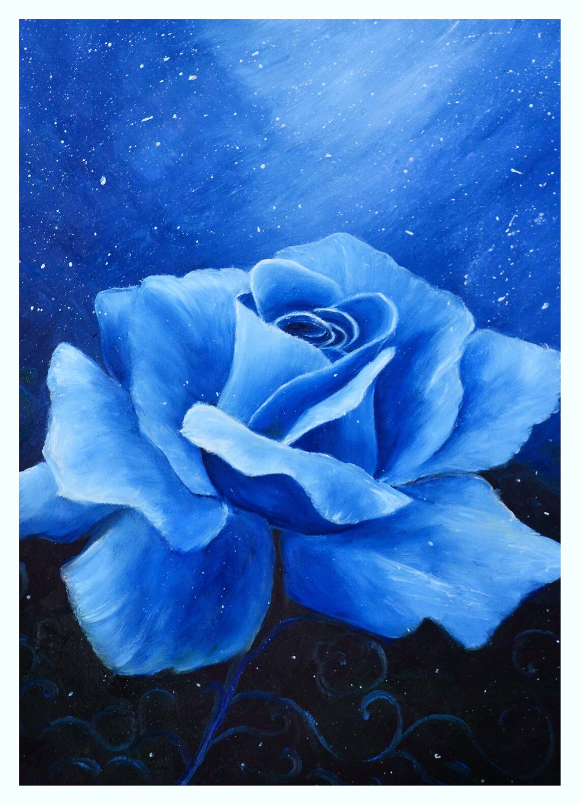 Rose Painting Print Rose Oil Painting Rose Print Romantic - Etsy