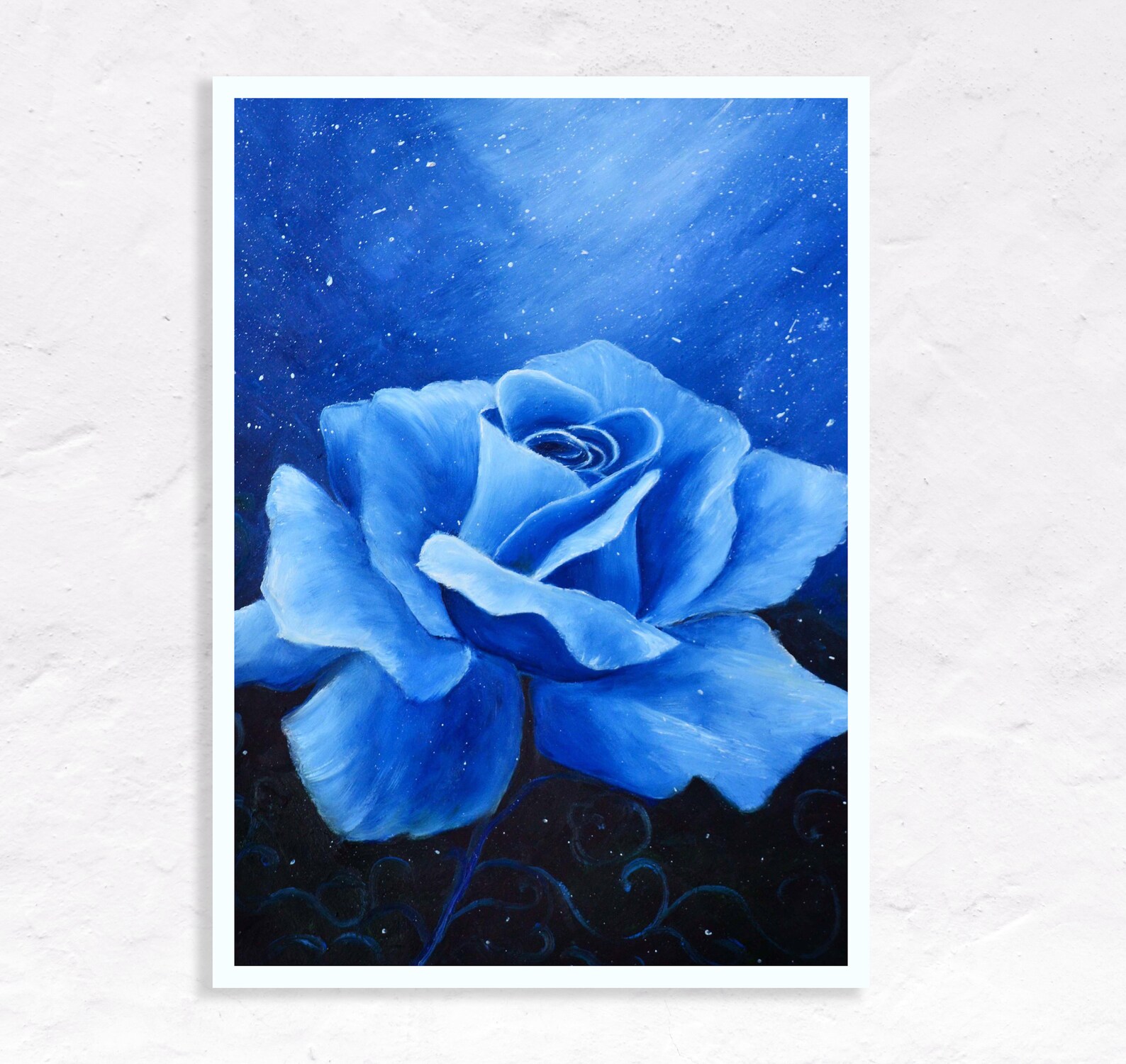 Rose Painting Print, Rose Oil Painting, Rose Print, Romantic Gift, Rose ...