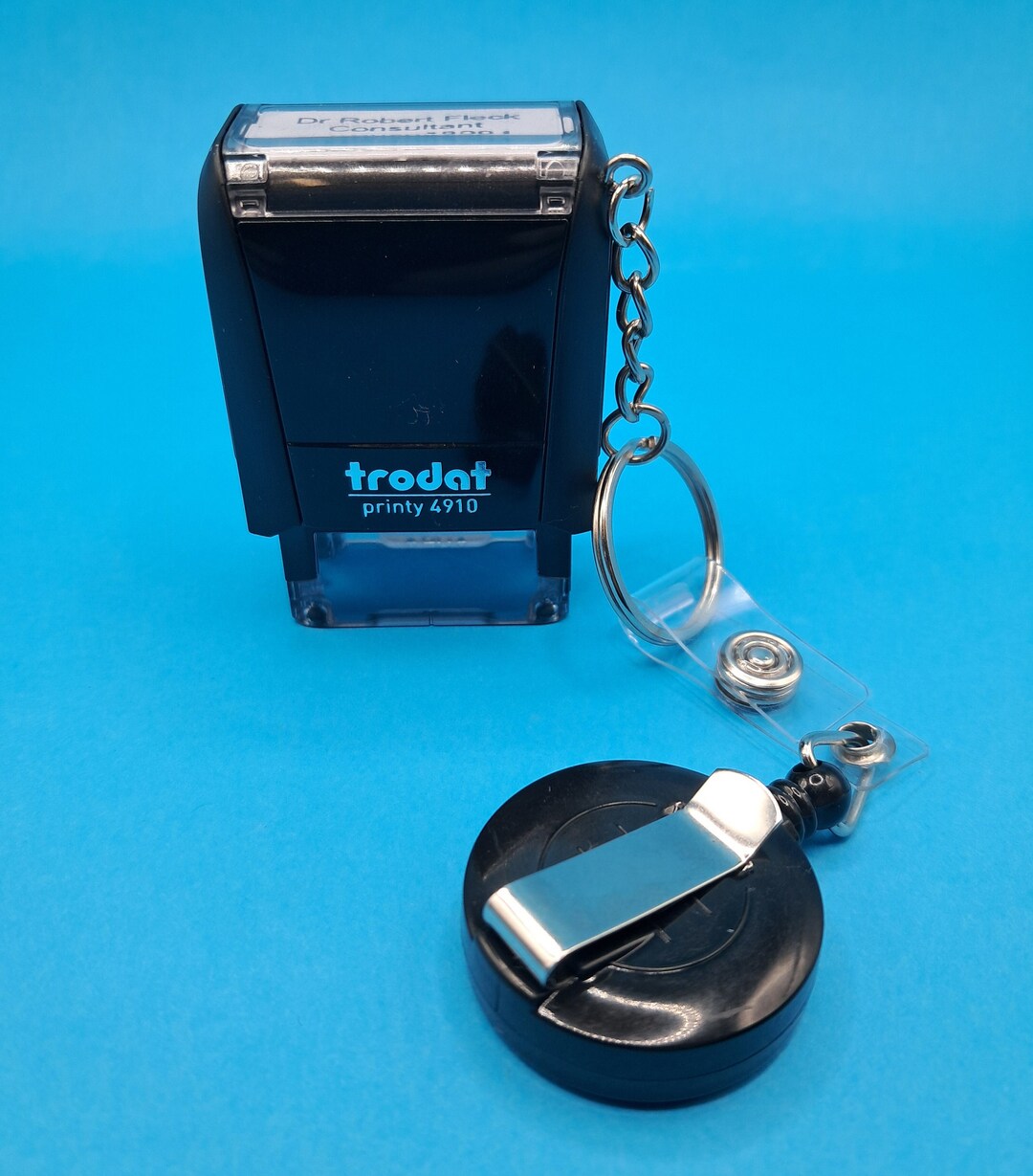 Personalised Self Inking Stamp With Retractable Cord, Suitable for NHS ...