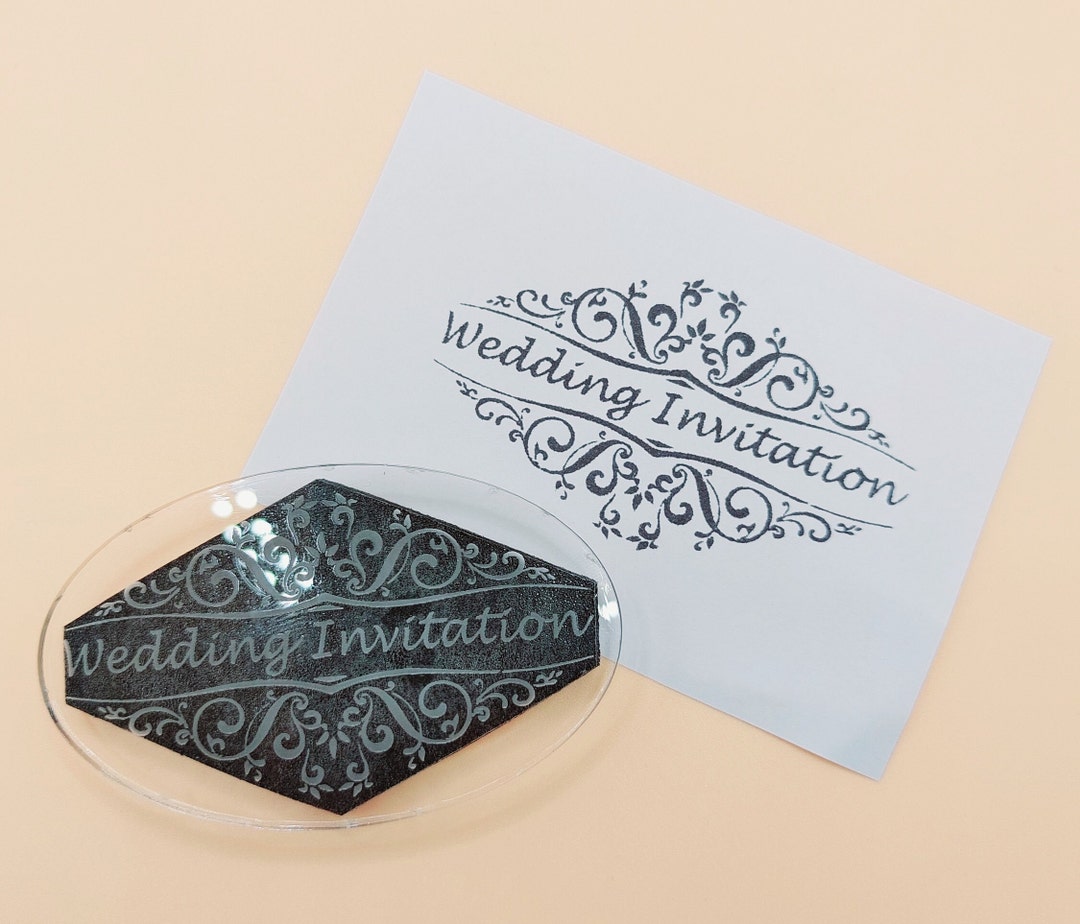 Wedding Invitation, Perspex Rubber Stamp - Etsy