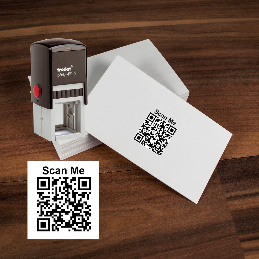 QR Code Stamp, Self Inking 'scan Me' Stamper, Personalised Square ...