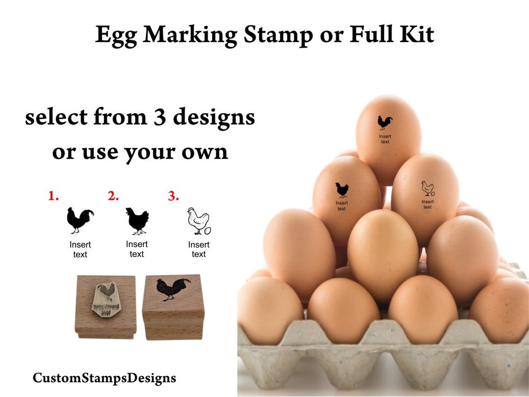 Egg Marking Stamp or Full Kit, Personalised Chicken Egg Stamp, Wooden ...