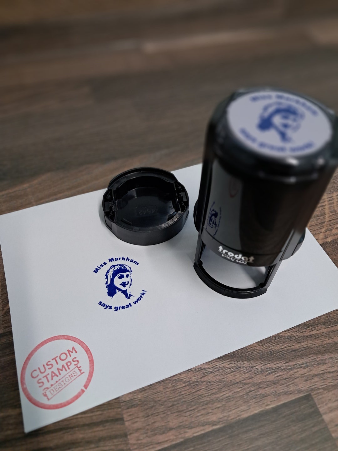 Customised Face on a Stamp, Self Inking Portrait Stamp, Personalised ...