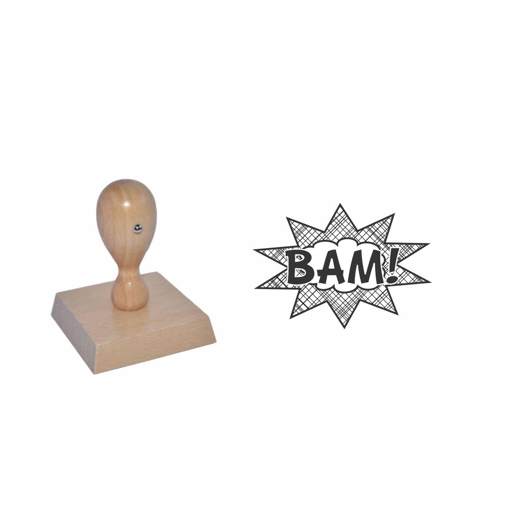 Bam Rubber Stamp, Retro Gift, Comic Book Stamper - Etsy