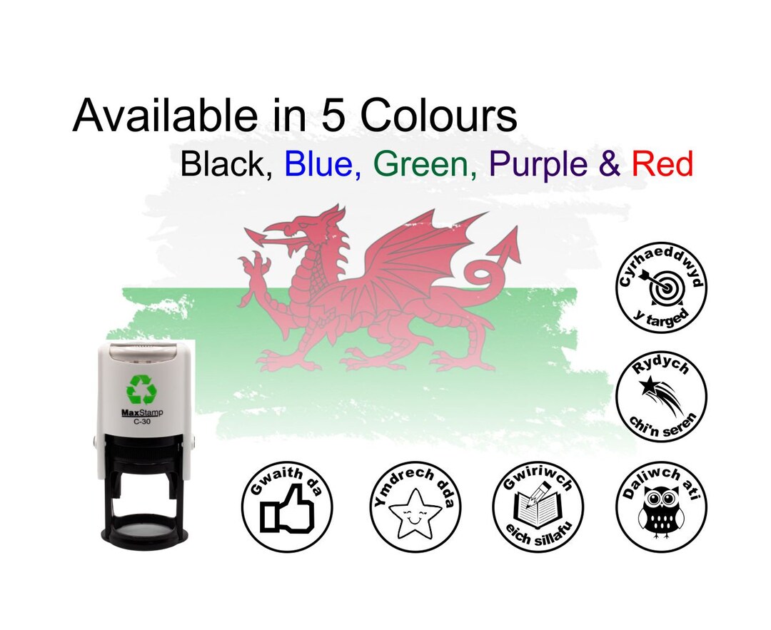 Welsh School Teacher Praise Stamps. Self Inking in Five - Etsy