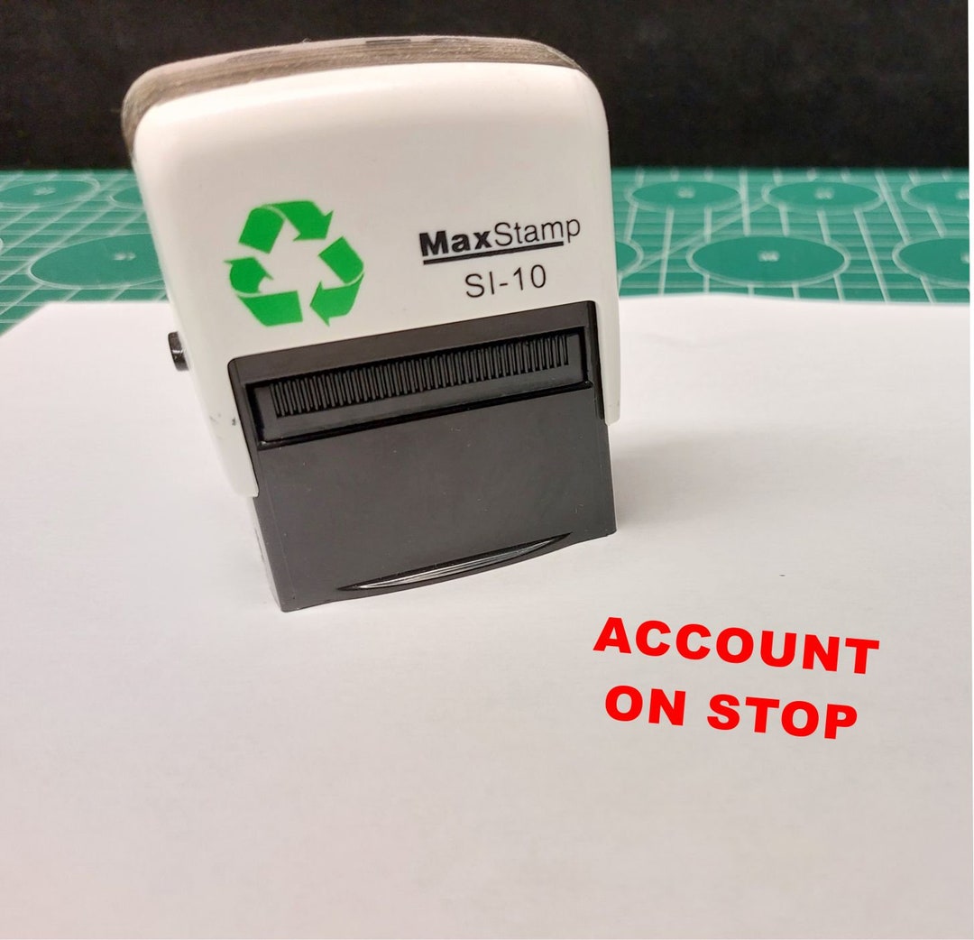 Account on Stop Stamp - Self Inking Maxstamp 1 - Available in 5 Colours - Etsy