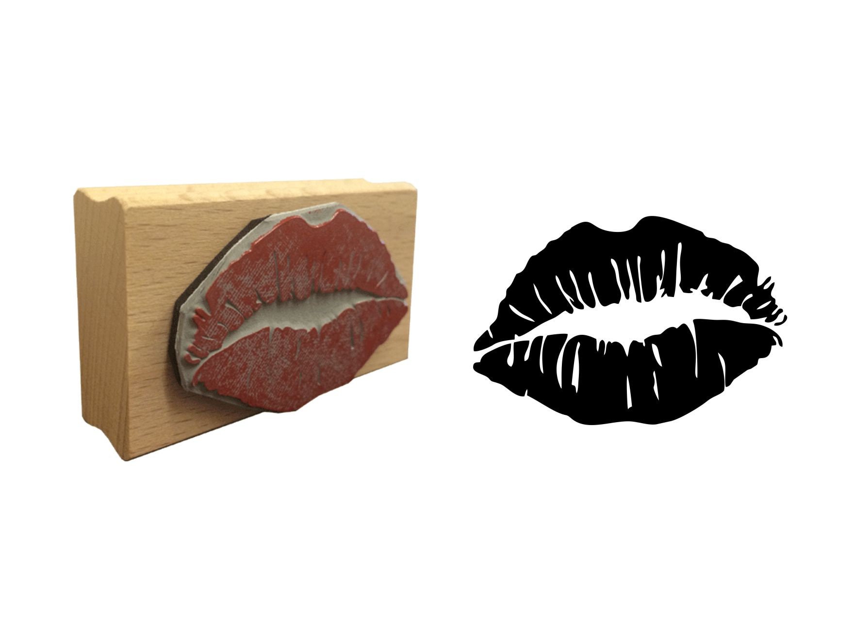 Kiss Rubber Stamp - Etsy