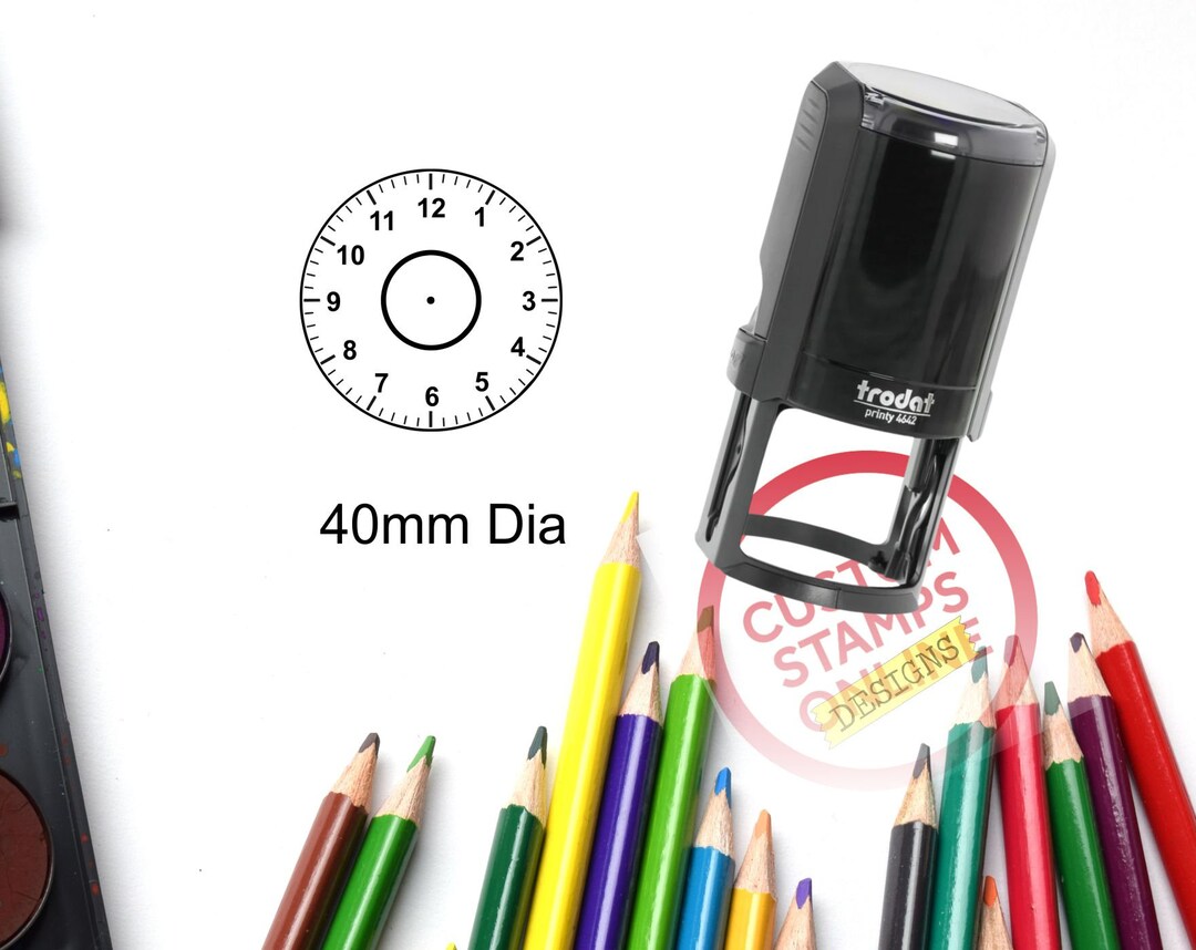 12 Hour Clock Face Stamp, Self Inking Learn the Time Stamp, Teaching ...