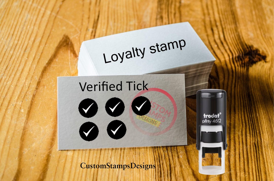 Verified Tick, Self Inking Loyalty Card Stamp, 5 Ink Colours, Small ...