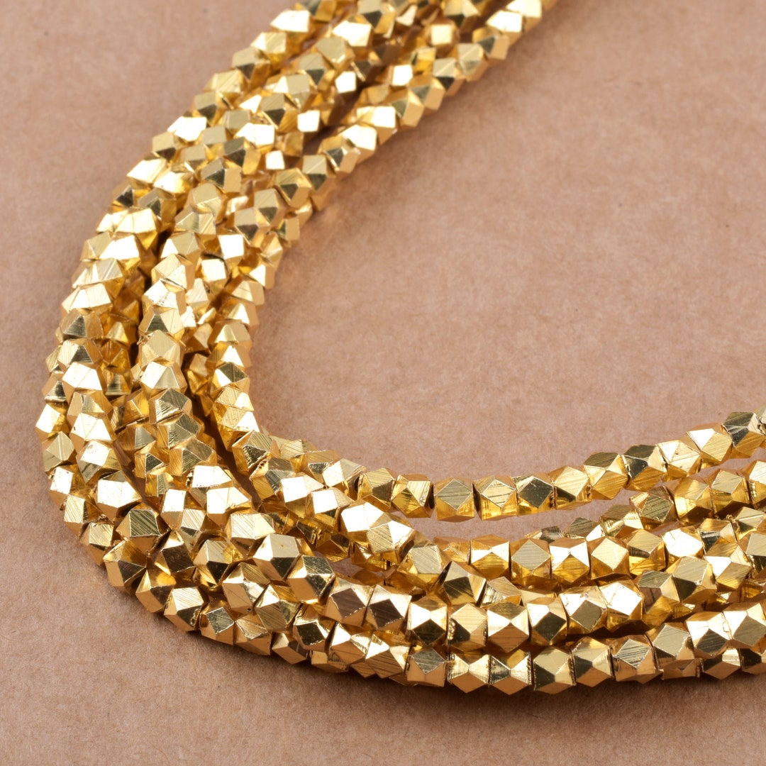 1 Strand 58 Pec AAA Quality Diamond Cut Cubes Spacer Designer Copper ...