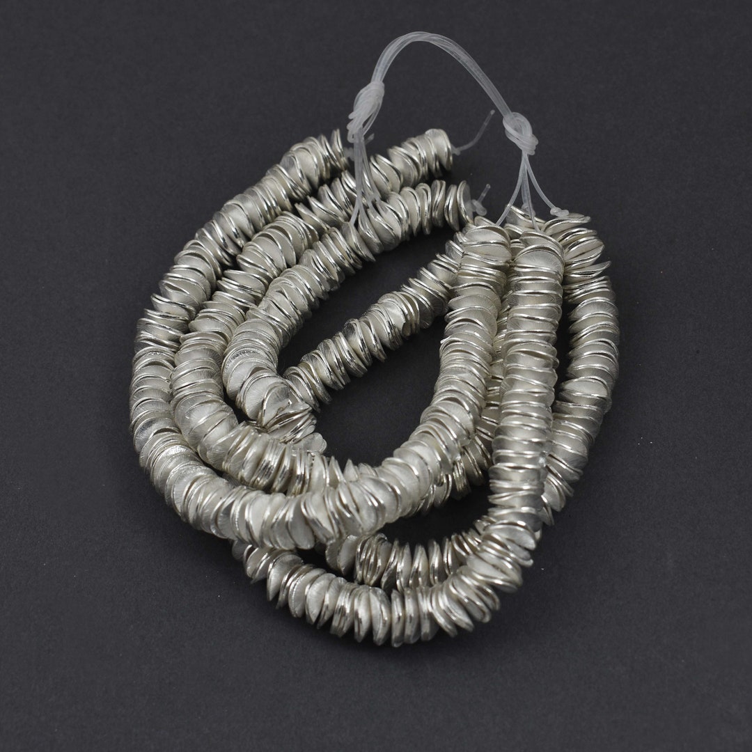1 Strand Wavy Disc~~~potato Chips Folding Beads~~~brush Finish~~~wavy ...
