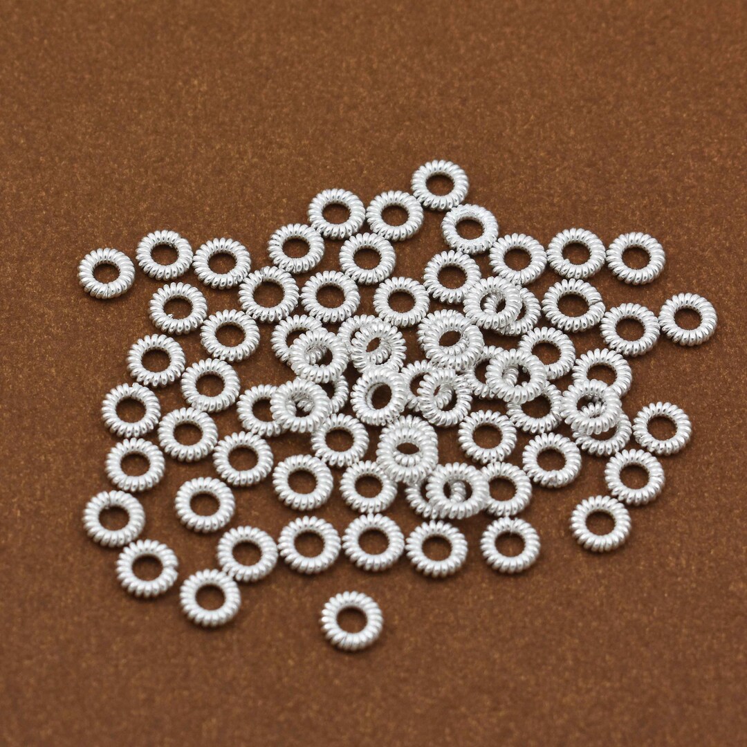 25 Piece Round Open End Ring, Silver Plated on Copper-, Ring for ...