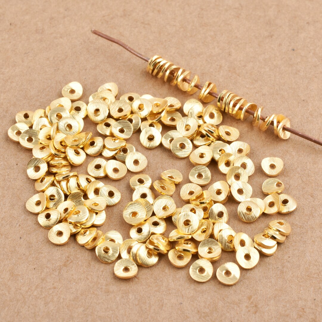 4mm Pcs 200 Gold Plated Wavy Disc Spacers Brushed Wavy - Etsy