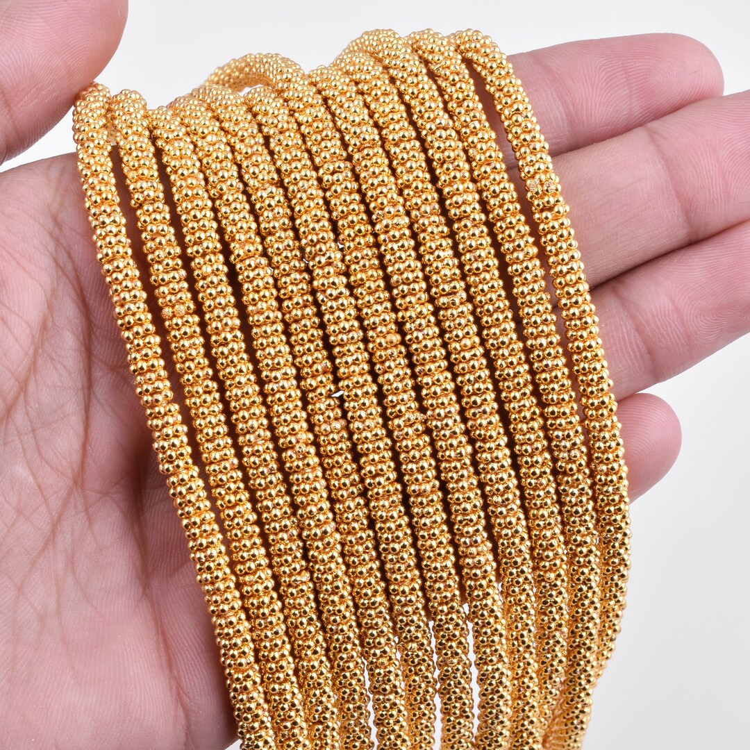 1 Strand 4mm - 145pc Shiny Gold Daisy Spacers, Gold Flower Spacers ...