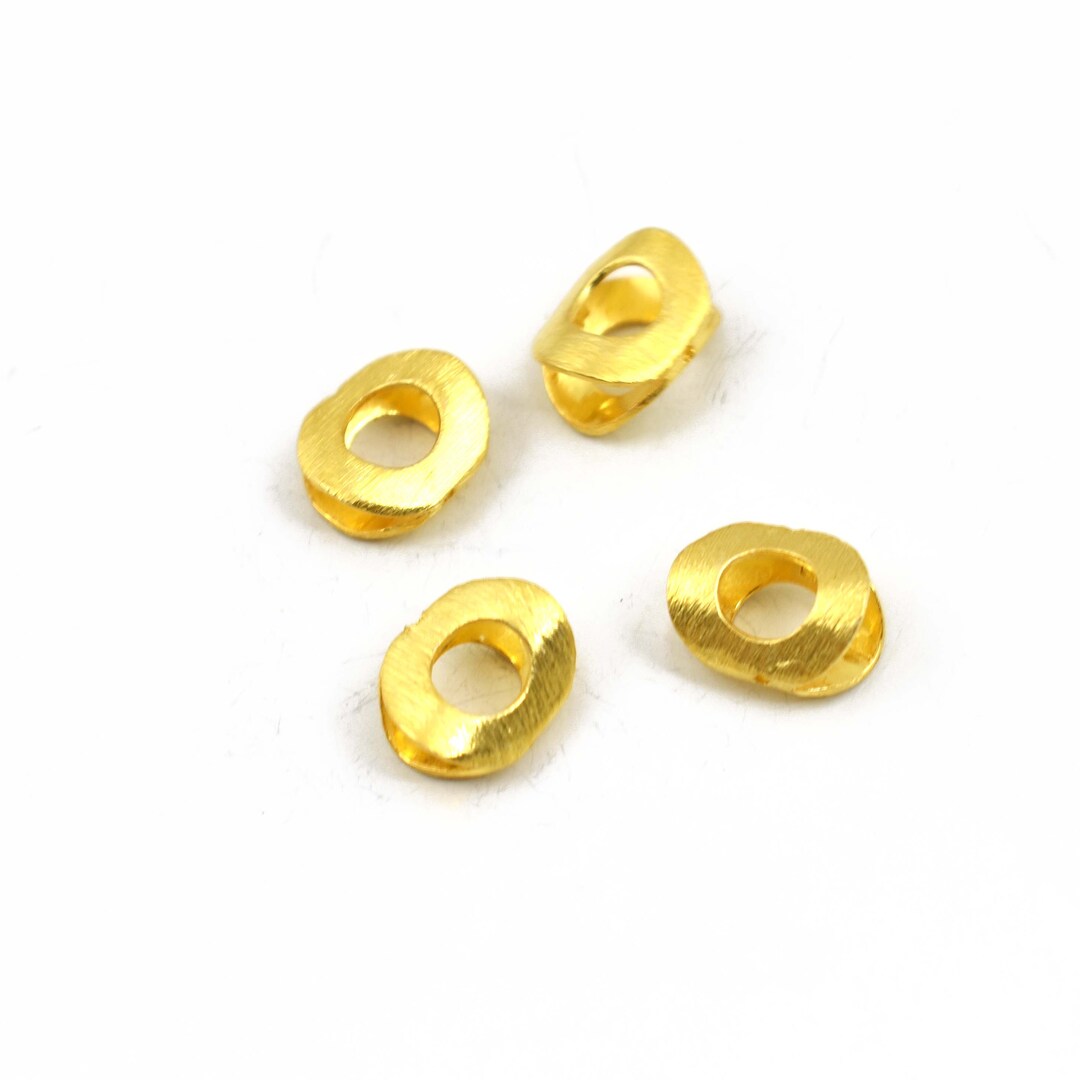 10 Pec Fancy Beads 925 Sterling Vermeil Silver New Fancy Gold Beads ...