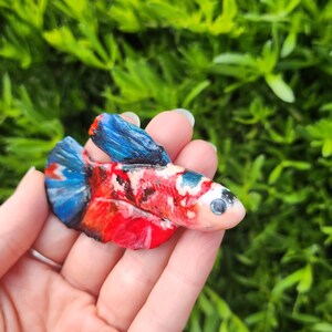 Custom Betta Fish Keychain, Hand-made Polymer Clay Figurine/charm ...